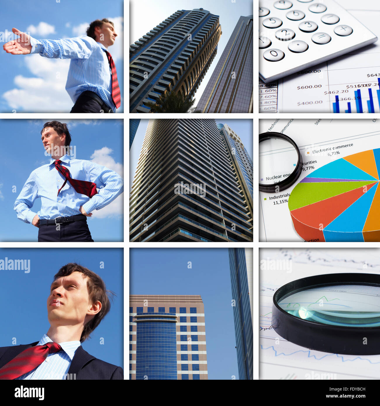 Collage of financial and business charts and graphs Stock Photo - Alamy
