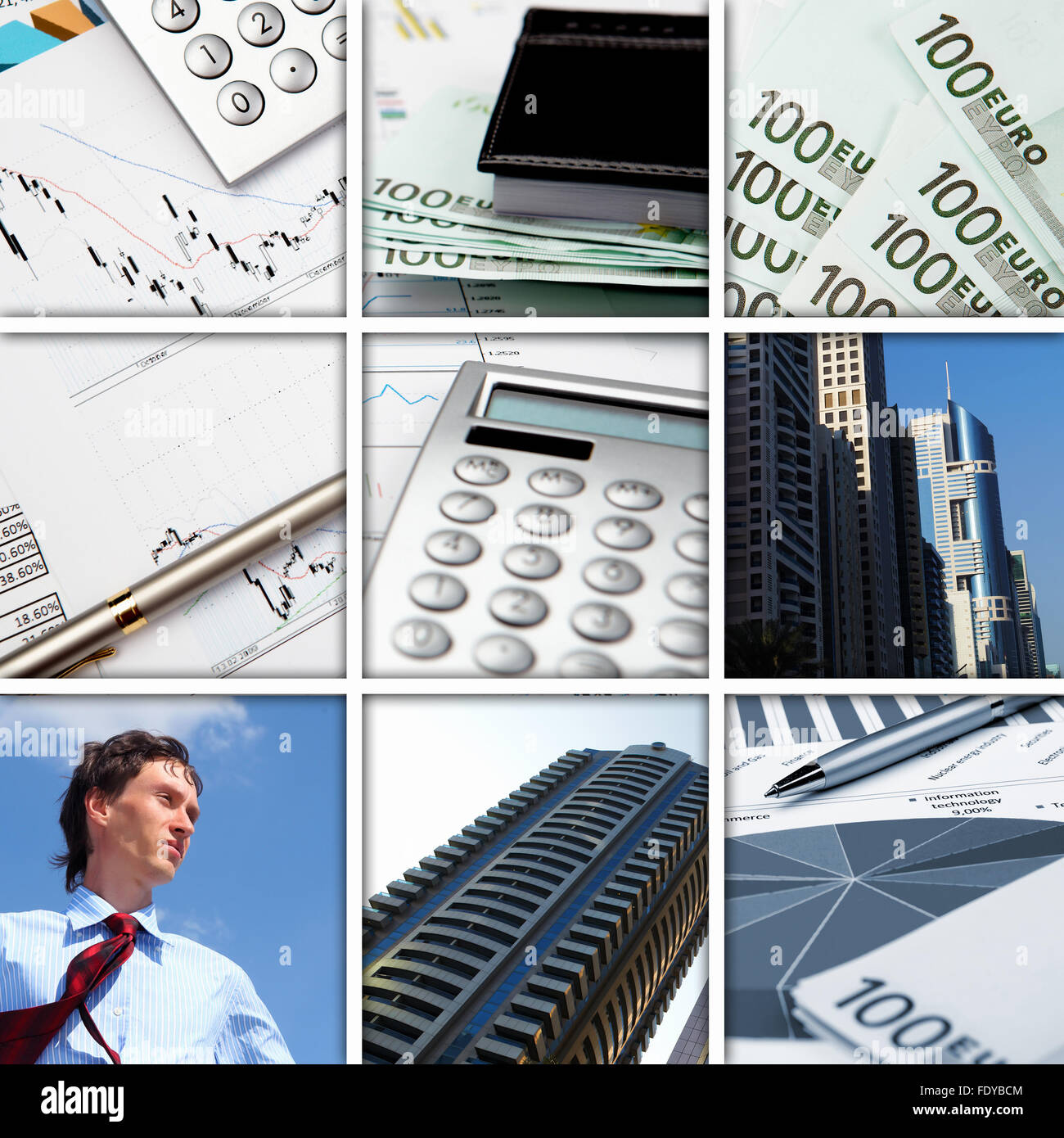 Collage of financial and business charts and graphs Stock Photo - Alamy