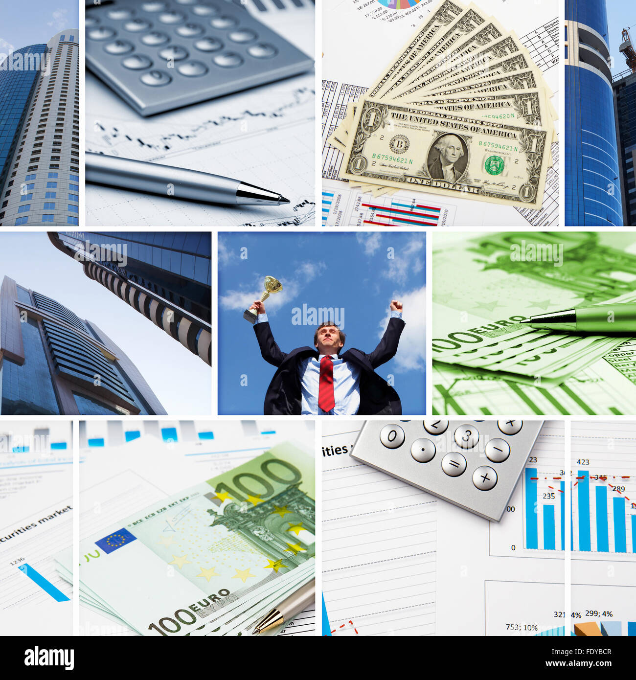 Collage of financial and business charts and graphs Stock Photo - Alamy
