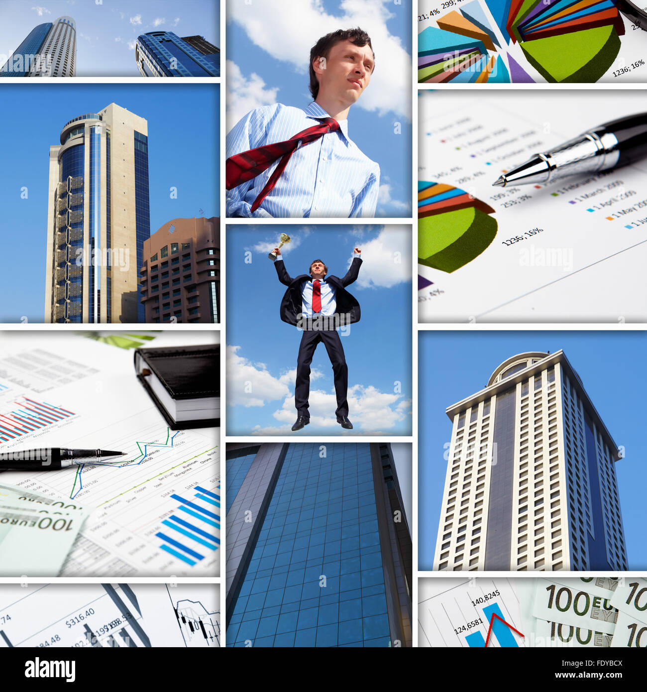 Collage of financial and business charts and graphs Stock Photo - Alamy