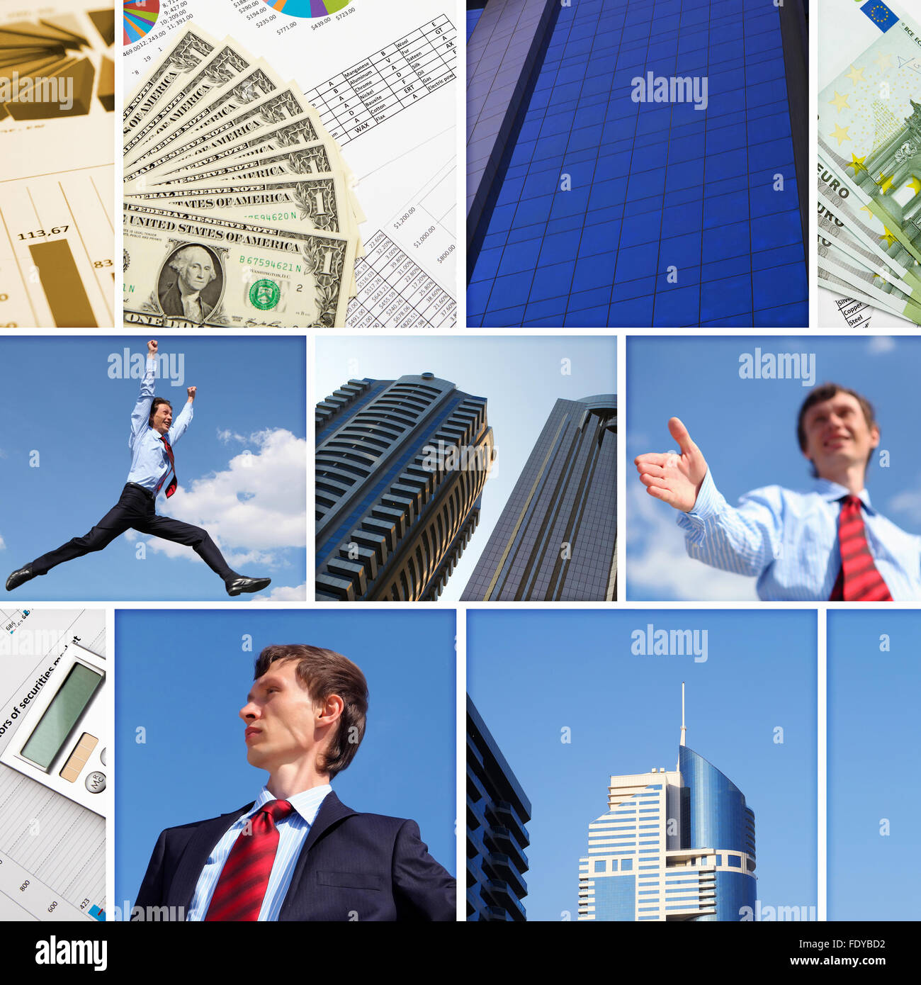 Collage of financial and business charts and graphs Stock Photo - Alamy