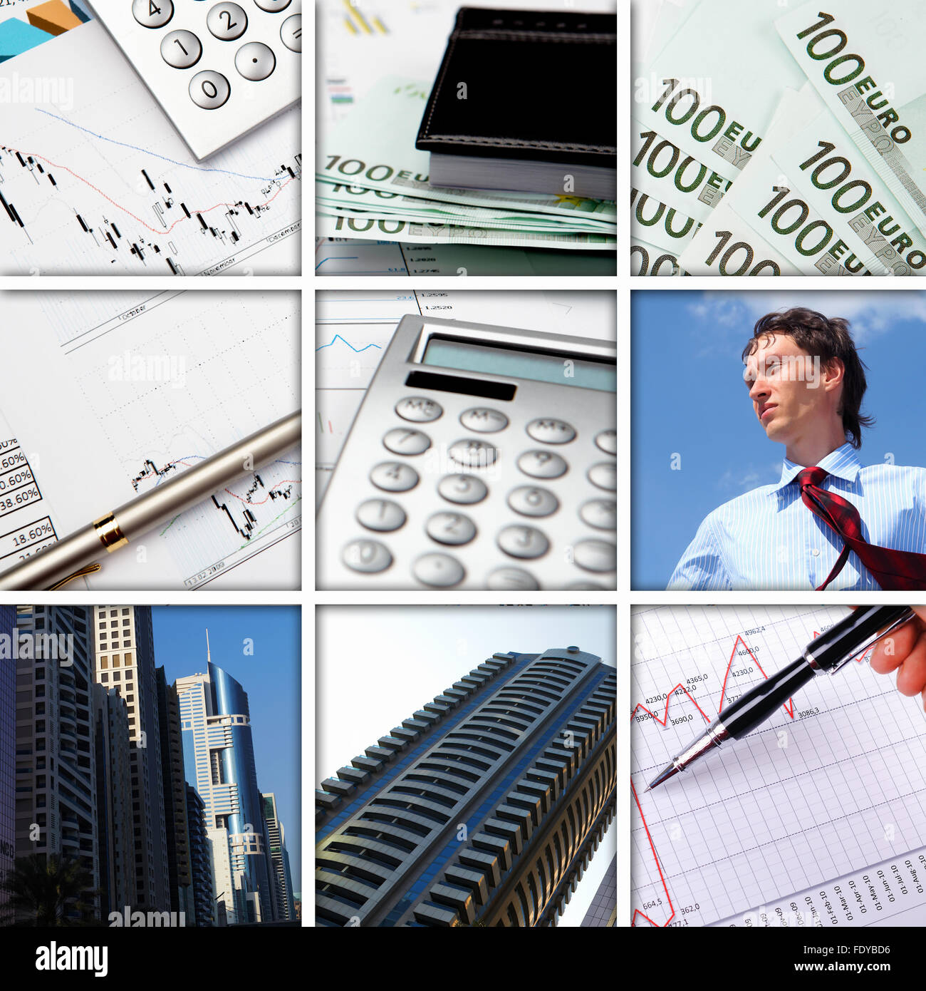 Collage of financial and business charts and graphs Stock Photo - Alamy