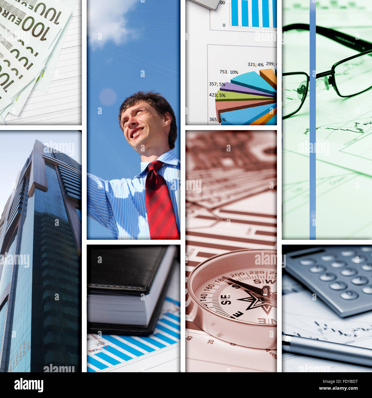 Collage of financial and business charts and graphs Stock Photo - Alamy