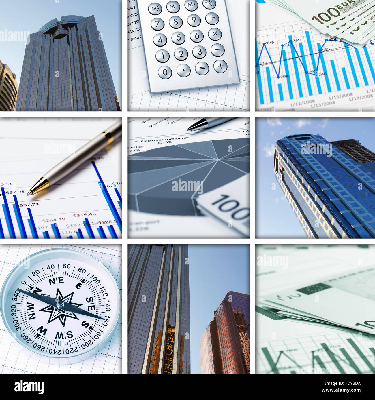 Collage of financial and business charts and graphs Stock Photo - Alamy
