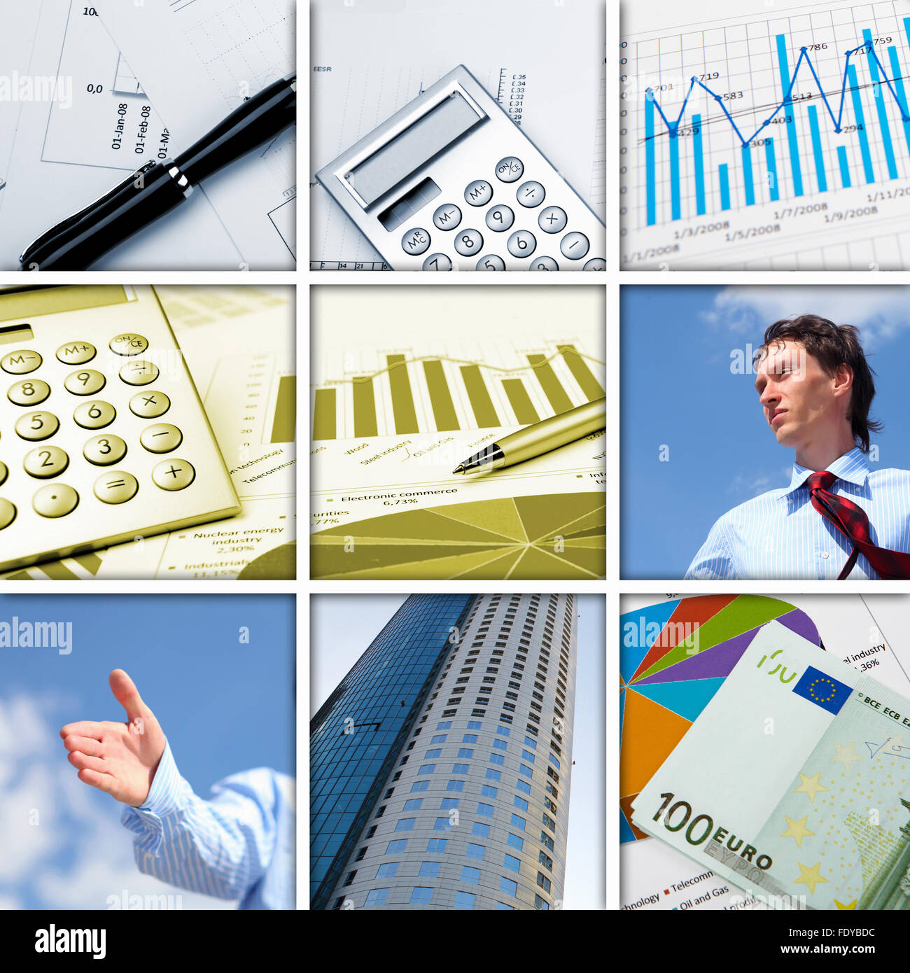 Collage of financial and business charts and graphs Stock Photo - Alamy