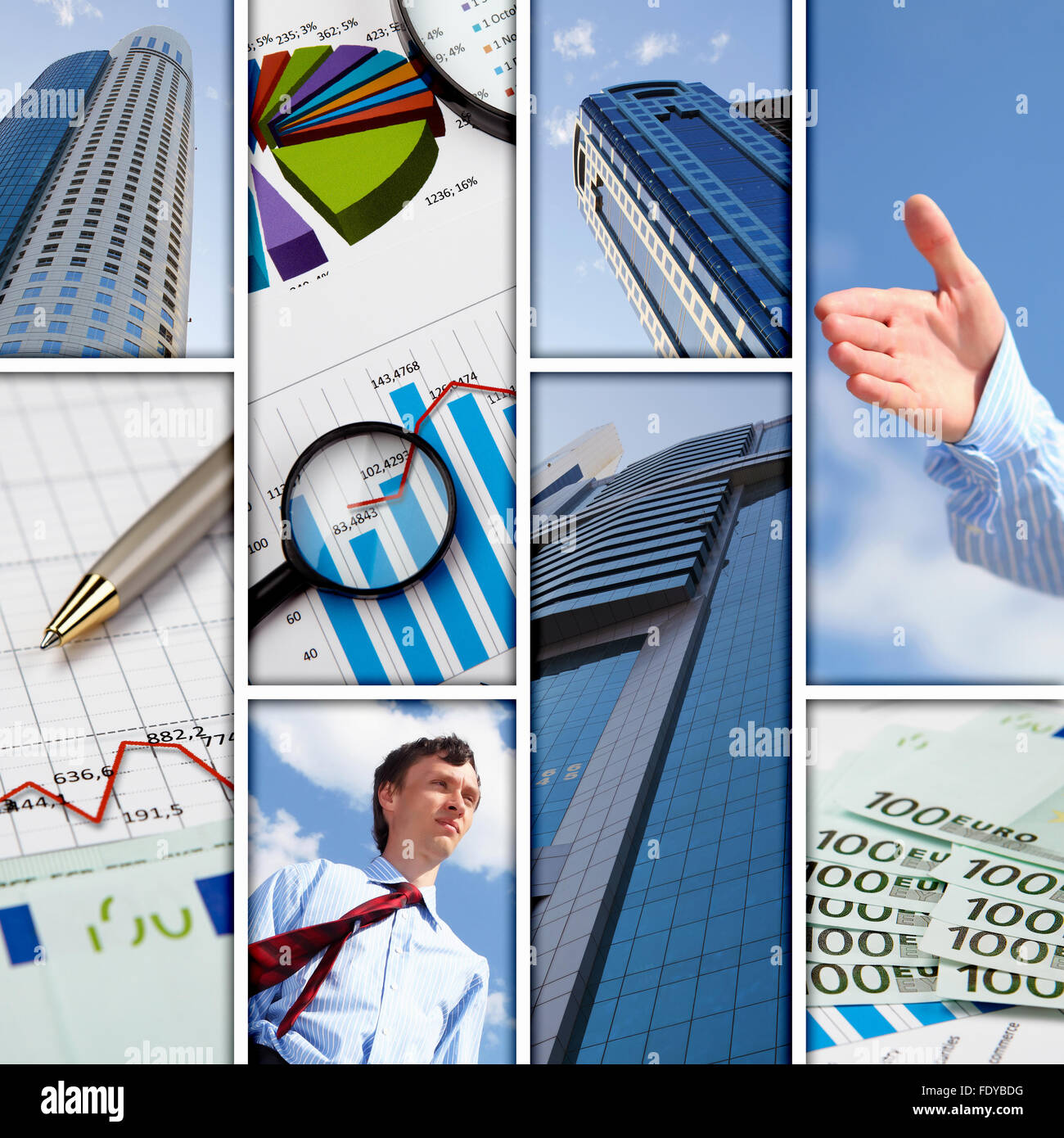 Collage of financial and business charts and graphs Stock Photo - Alamy
