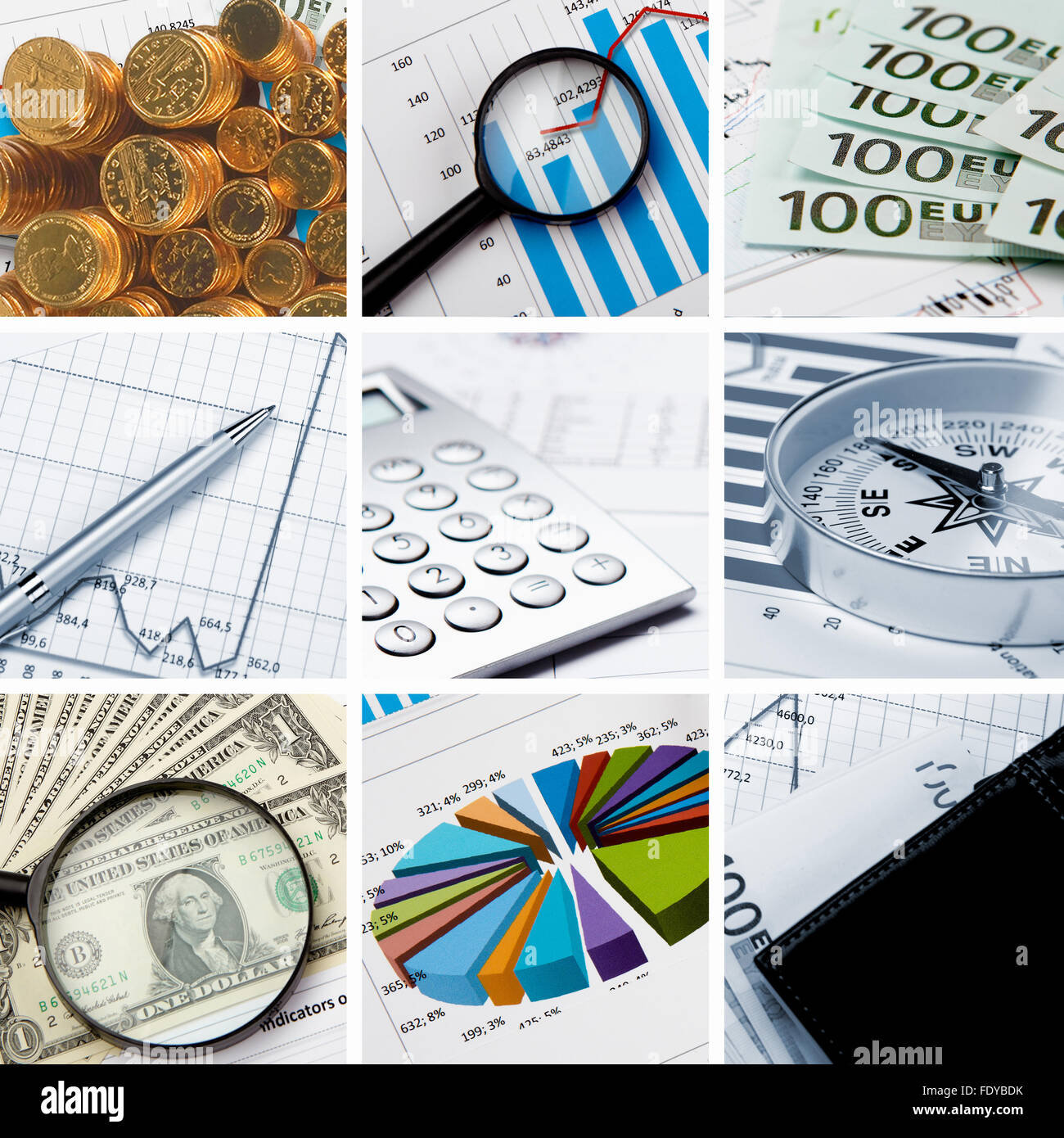 Collage of financial and business charts and graphs Stock Photo - Alamy