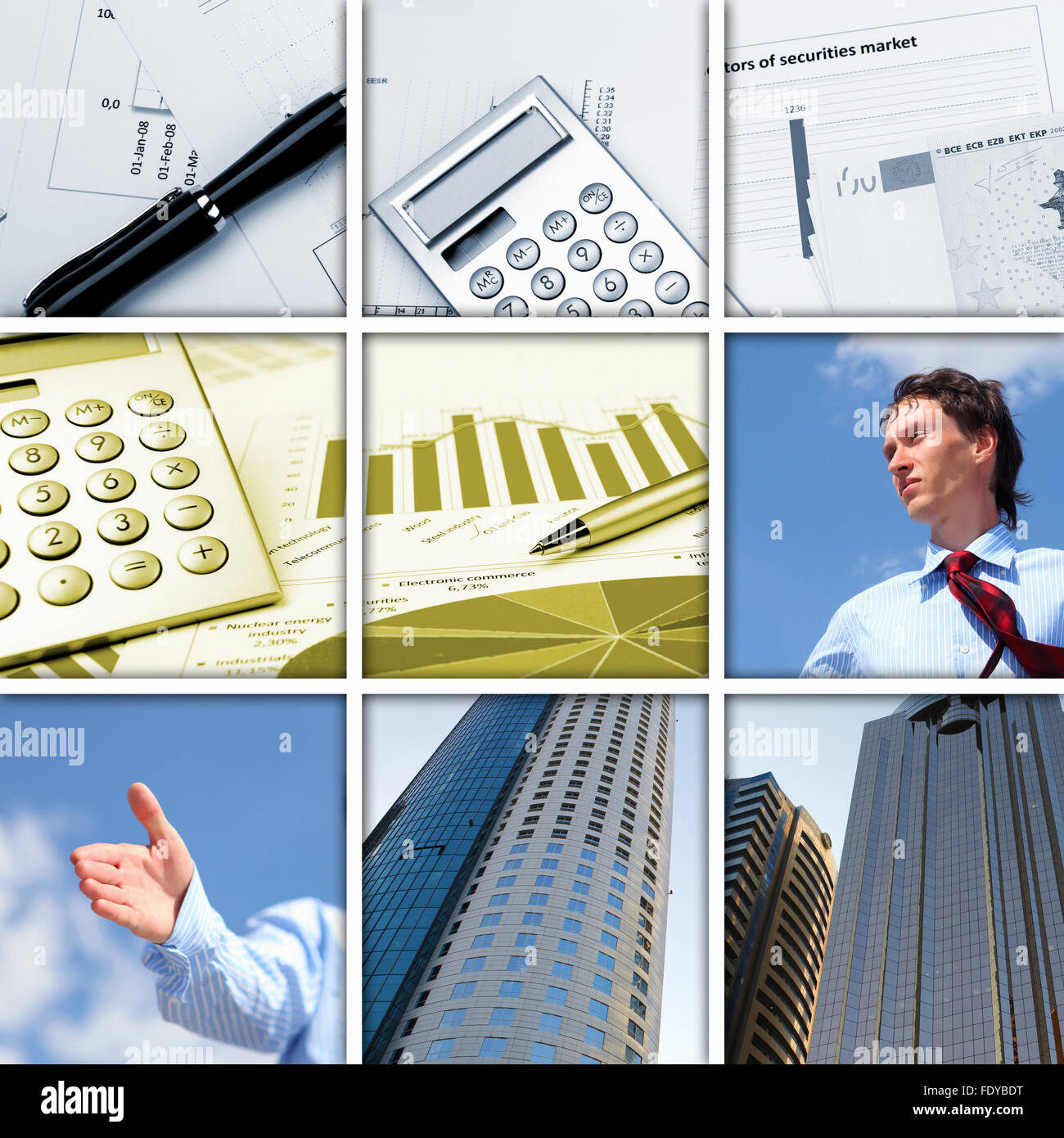 Collage of financial and business charts and graphs Stock Photo - Alamy