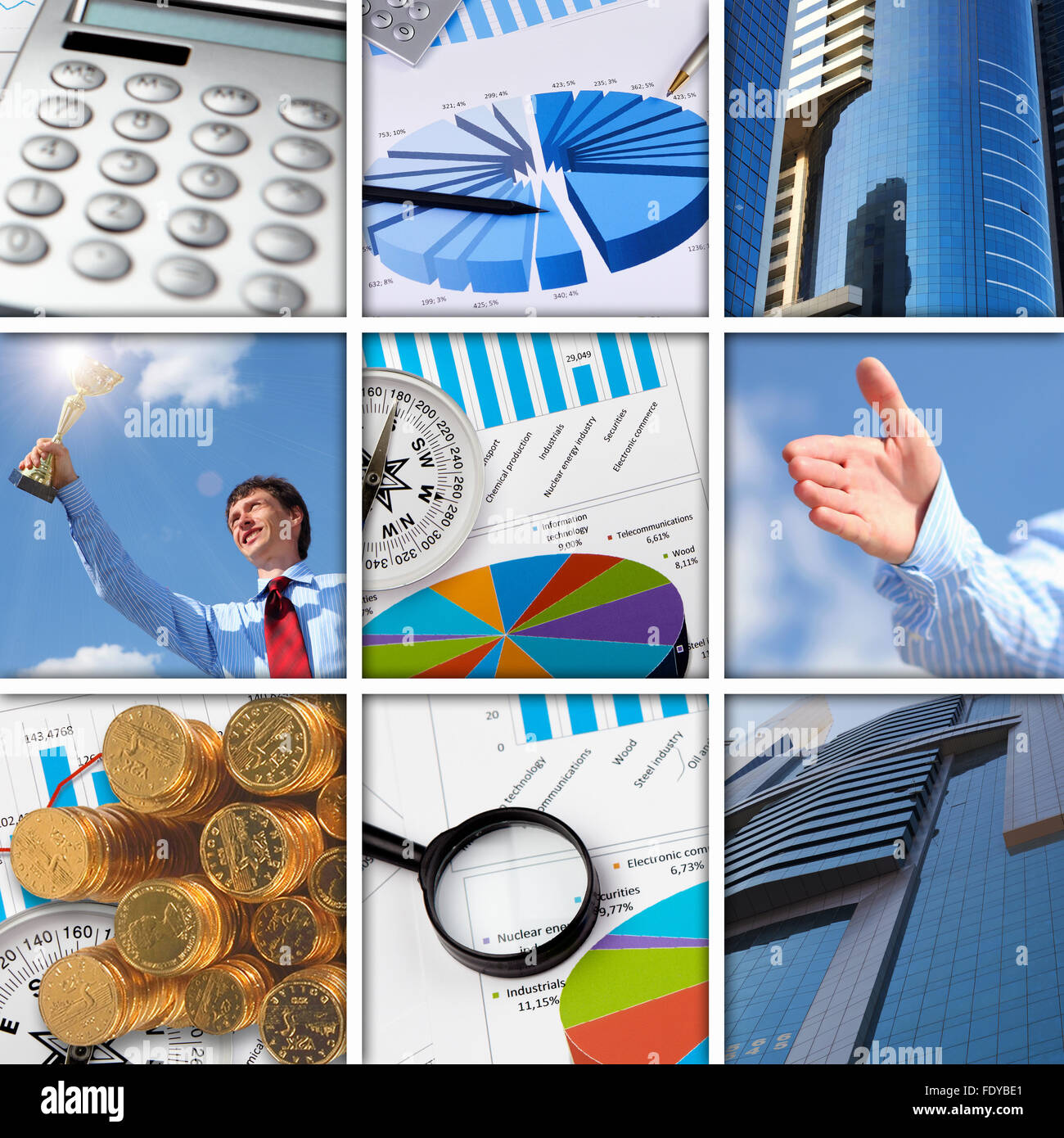 Collage of financial and business charts and graphs Stock Photo - Alamy