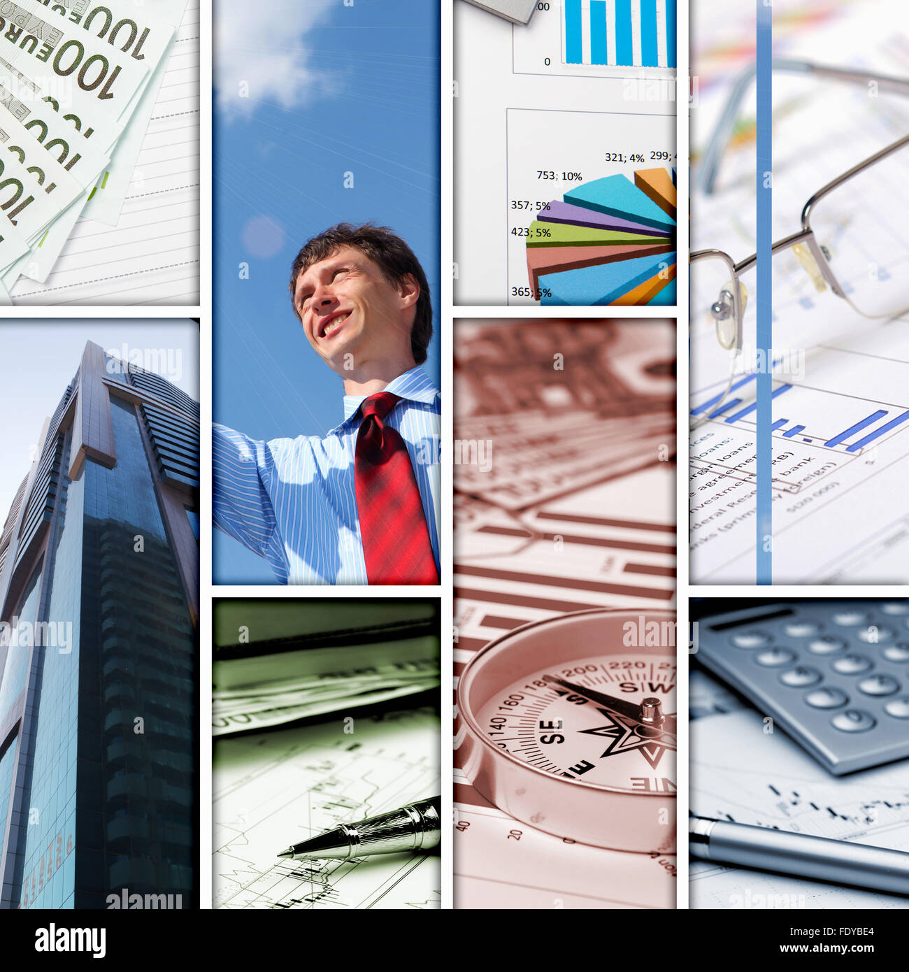 Collage of financial and business charts and graphs Stock Photo - Alamy