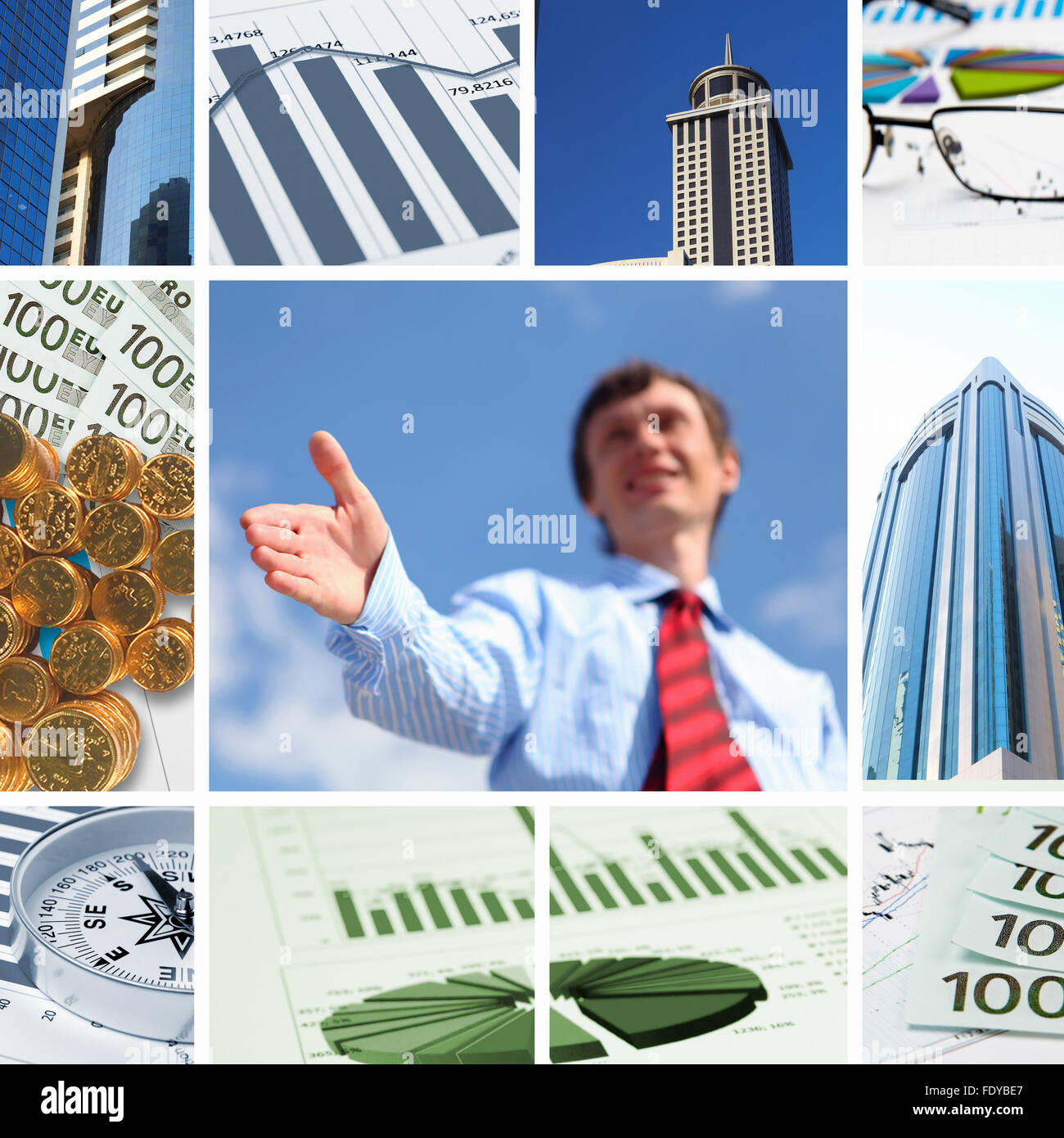 Collage of financial and business charts and graphs Stock Photo - Alamy
