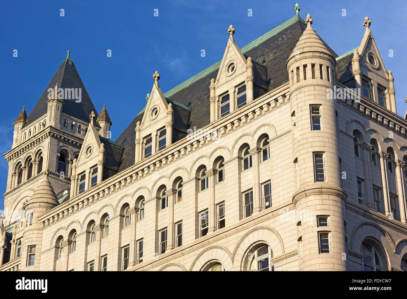 Clock Tower of Old Post Office building in Washington DC, USA Stock ...