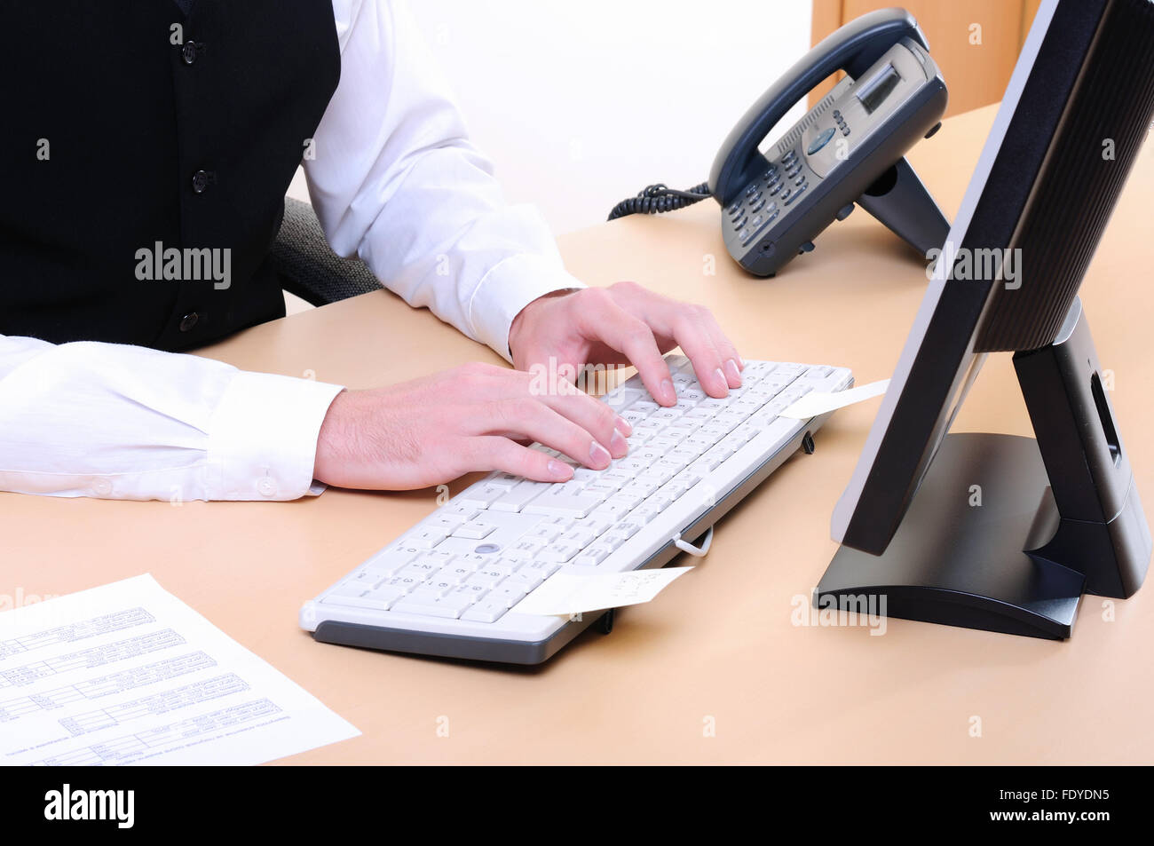 Hands of a young man working on the computer in the office Stock Photo ...