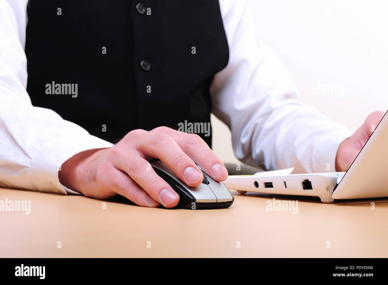 Hands of a young man working on the computer in the office Stock Photo ...