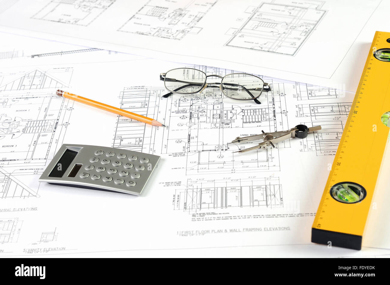 drawings of building homes and Tools Stock Photo - Alamy