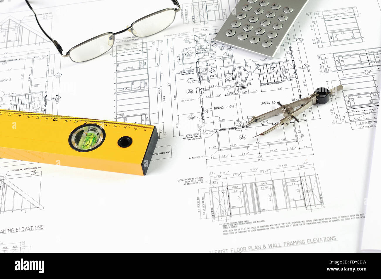 drawings of building homes and Tools Stock Photo - Alamy