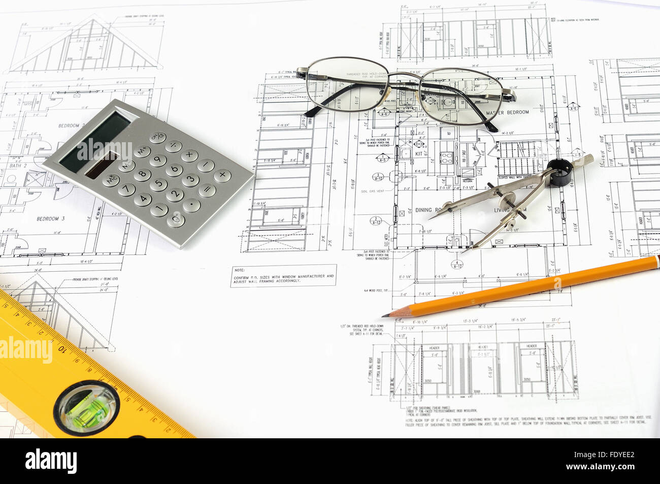 drawings of building homes and Tools Stock Photo - Alamy