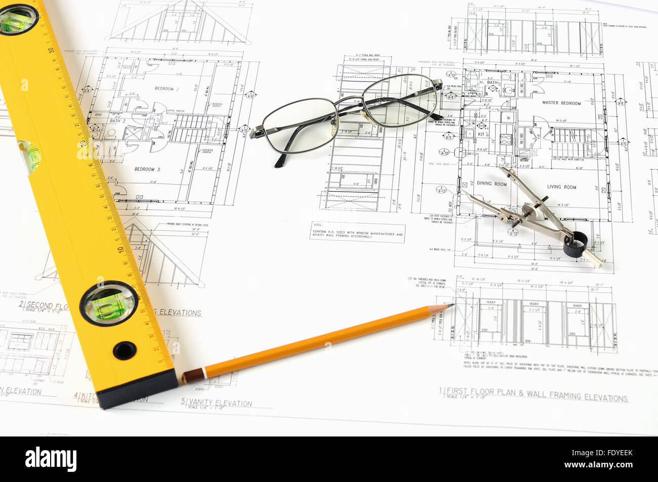 drawings of building homes and Tools Stock Photo - Alamy