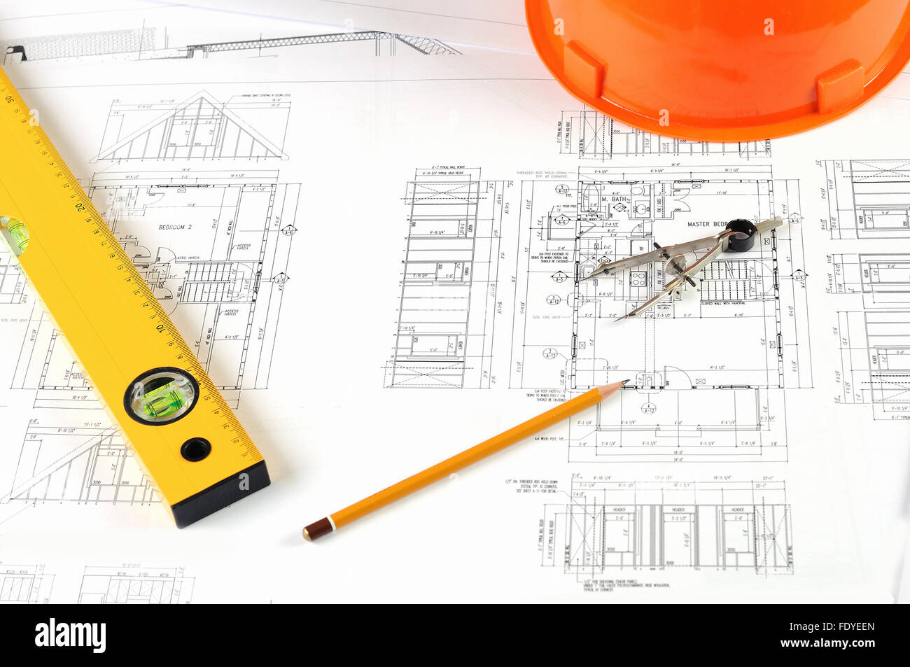 drawings of building homes and Tools Stock Photo - Alamy