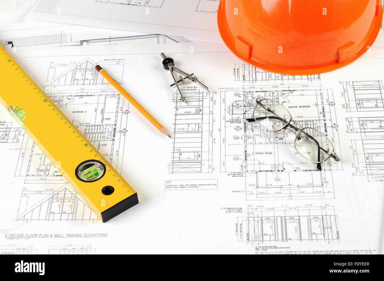 drawings of building homes and Tools Stock Photo - Alamy