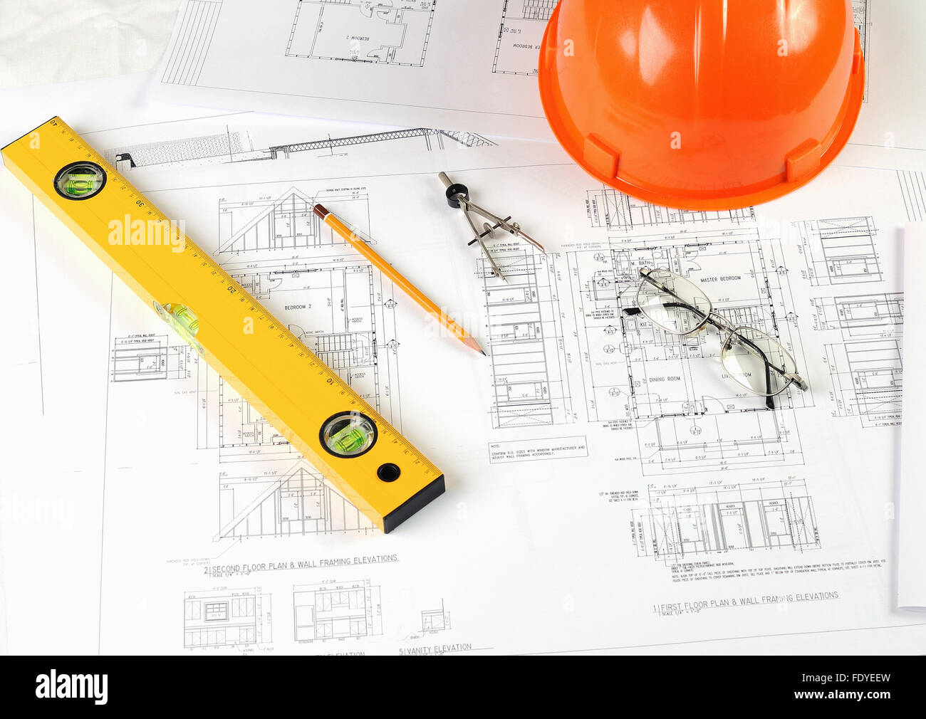 drawings of building homes and Tools Stock Photo - Alamy