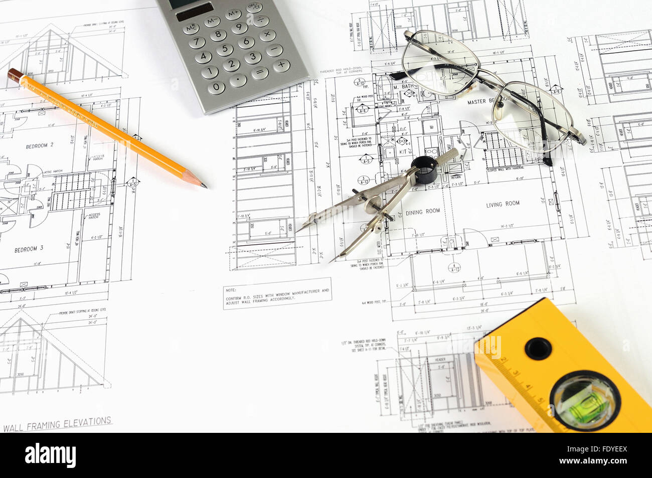 drawings of building homes and Tools Stock Photo - Alamy