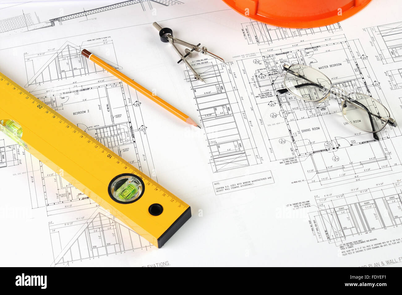 drawings of building homes and Tools Stock Photo - Alamy