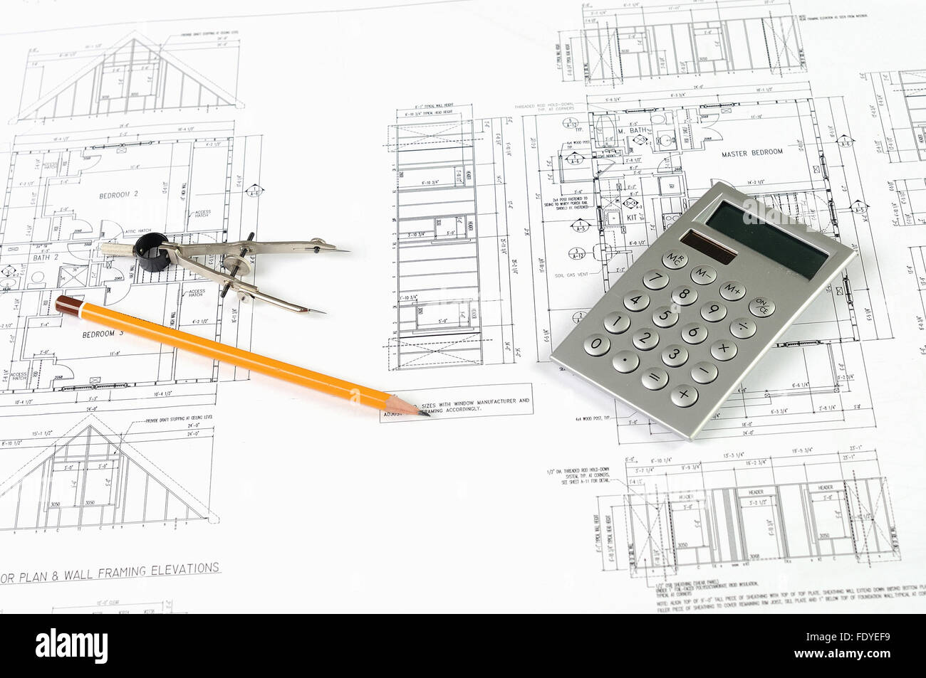 drawings of building homes and Tools Stock Photo - Alamy