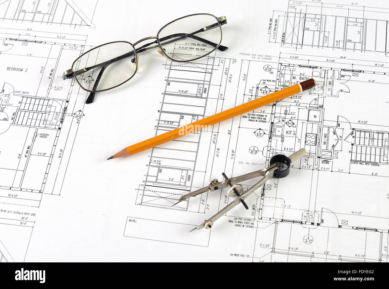 drawings of building homes and Tools Stock Photo - Alamy