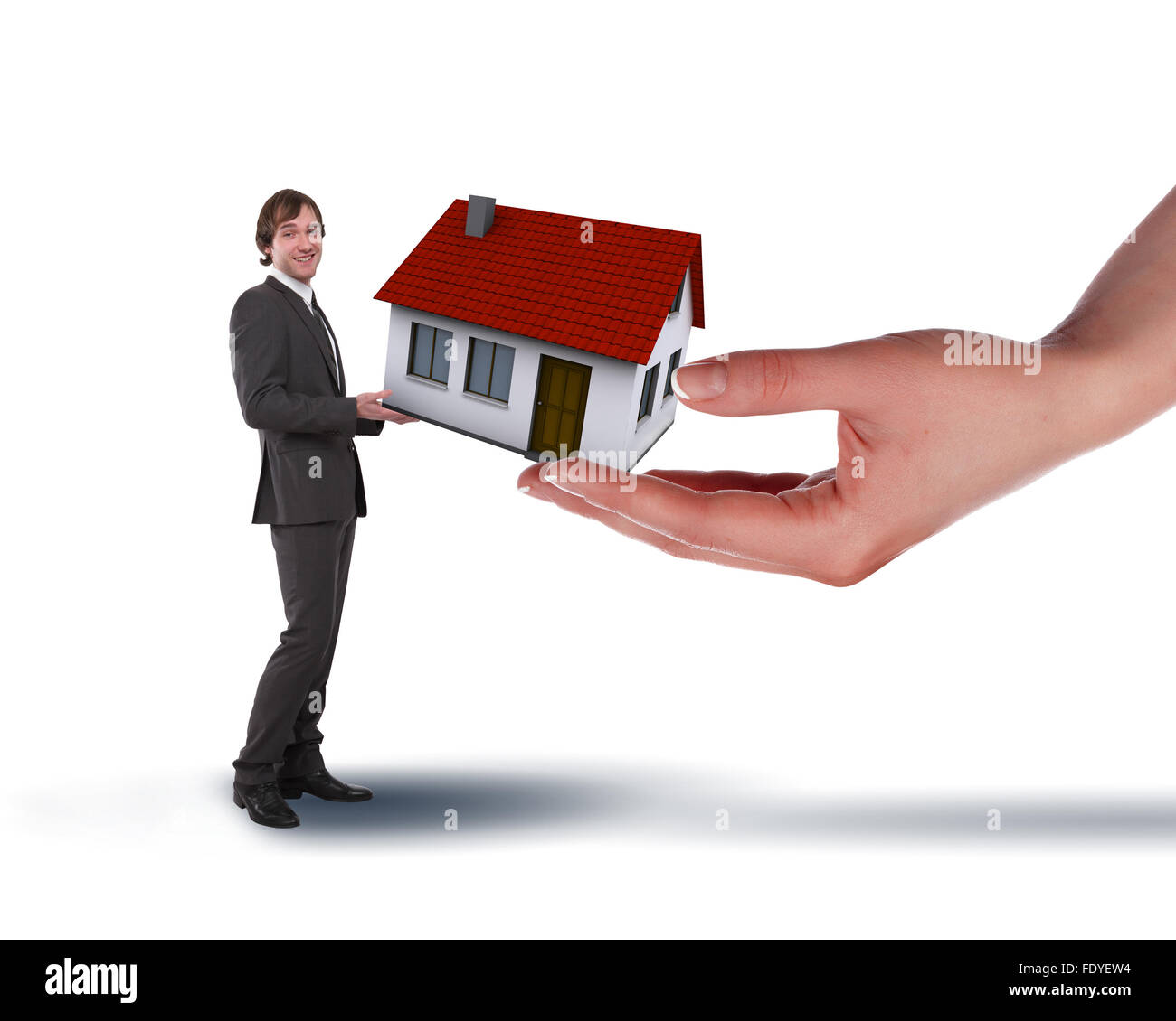 Collage symbolizing the real estate business. Elements of the business ...