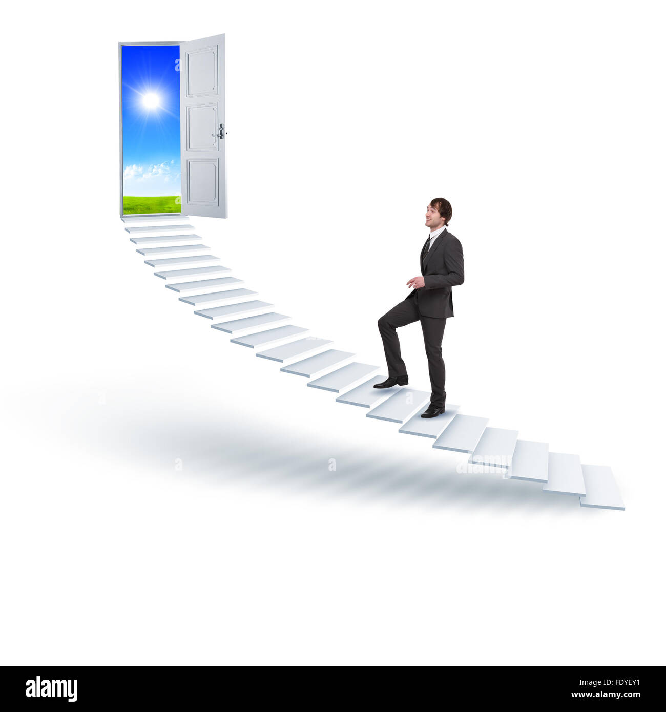 Young businessman climbs career ladder hi-res stock photography and ...