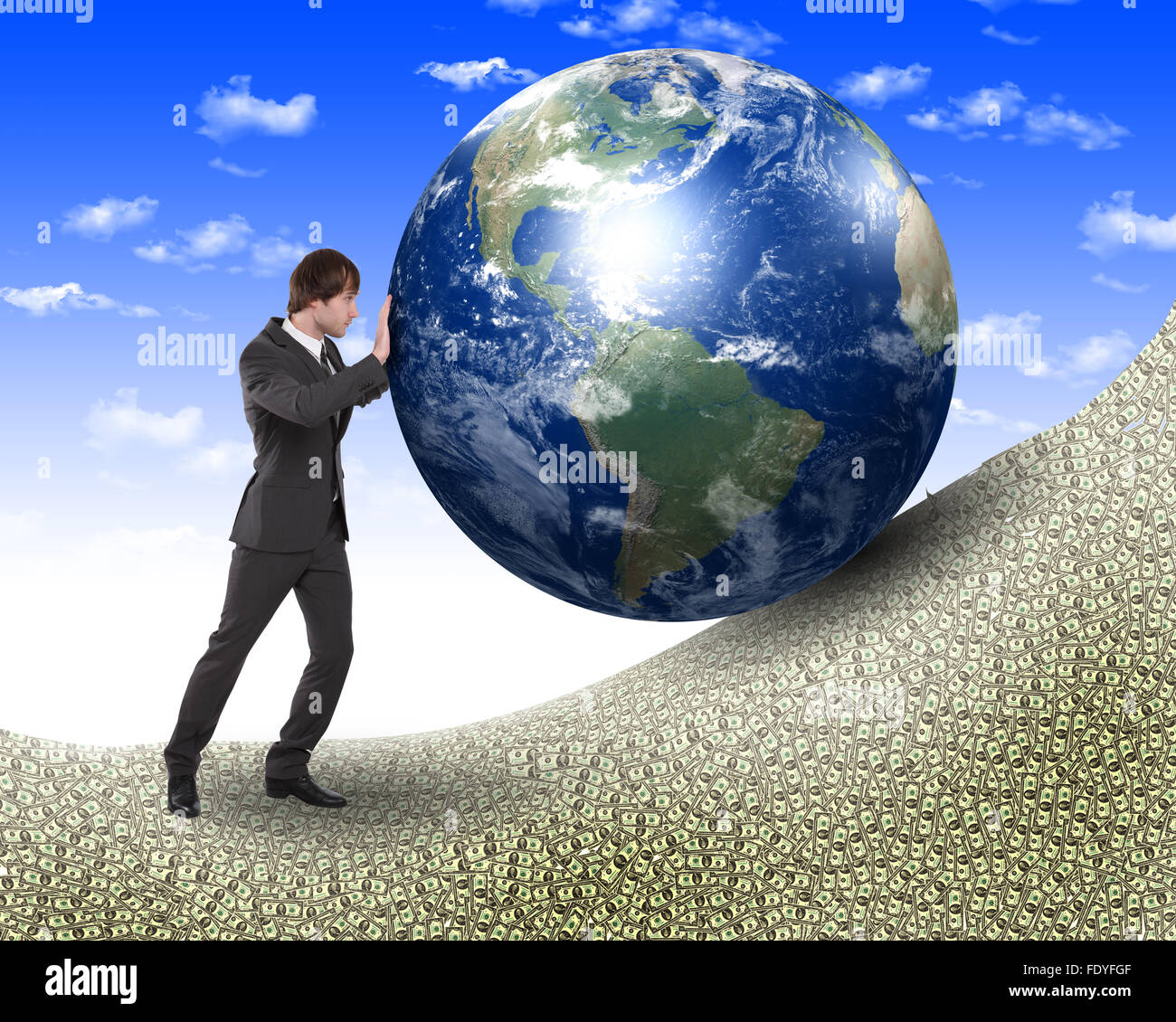 Business man holding atlas globe hi-res stock photography and images ...