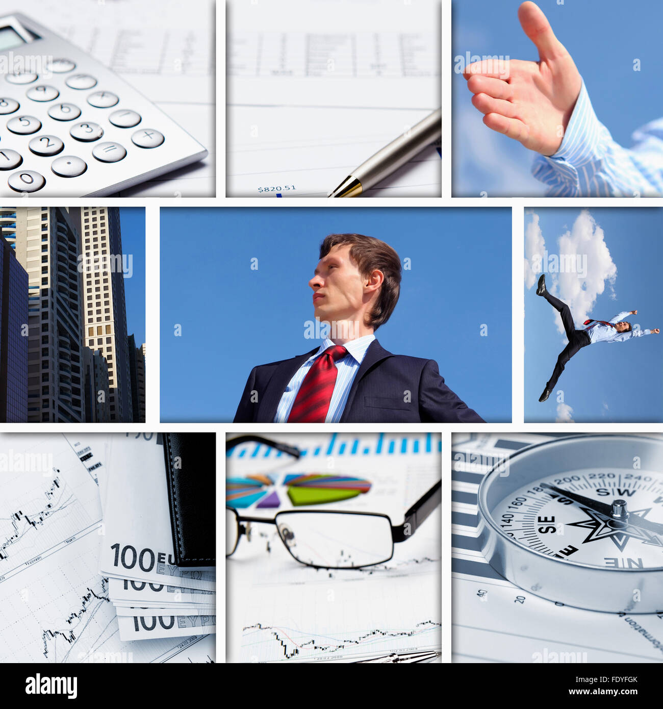 Business background collage of some business pictures Stock Photo - Alamy