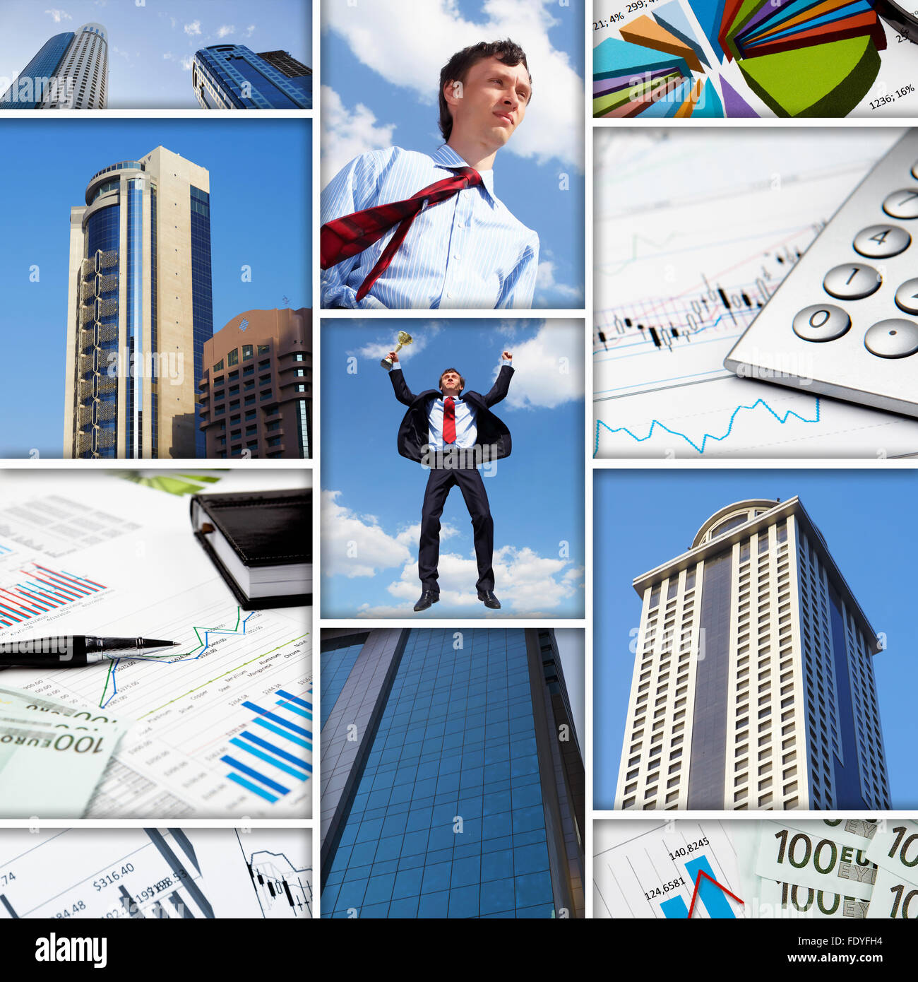 Business background collage of some business pictures Stock Photo - Alamy