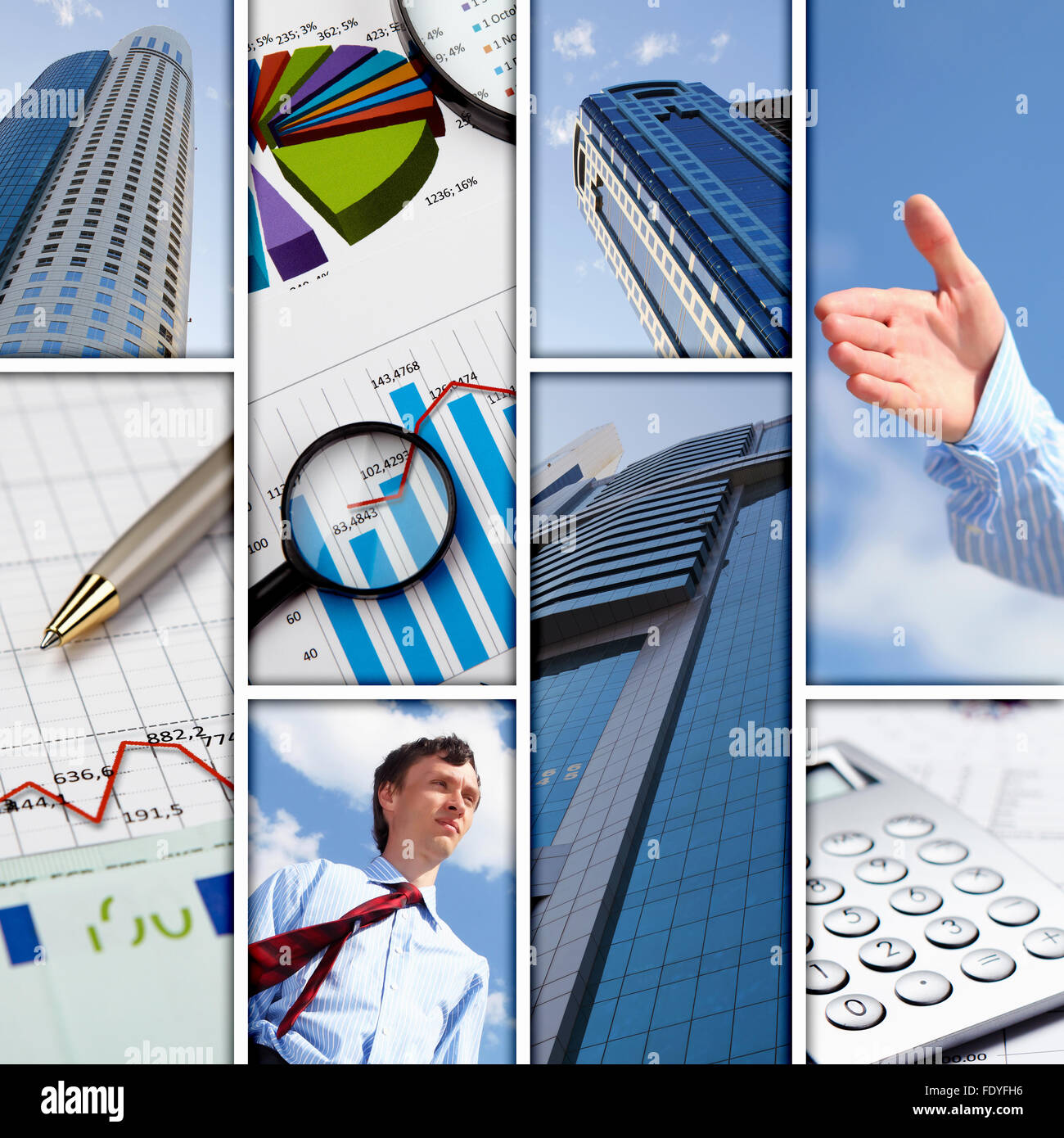 Business background collage of some business pictures Stock Photo - Alamy