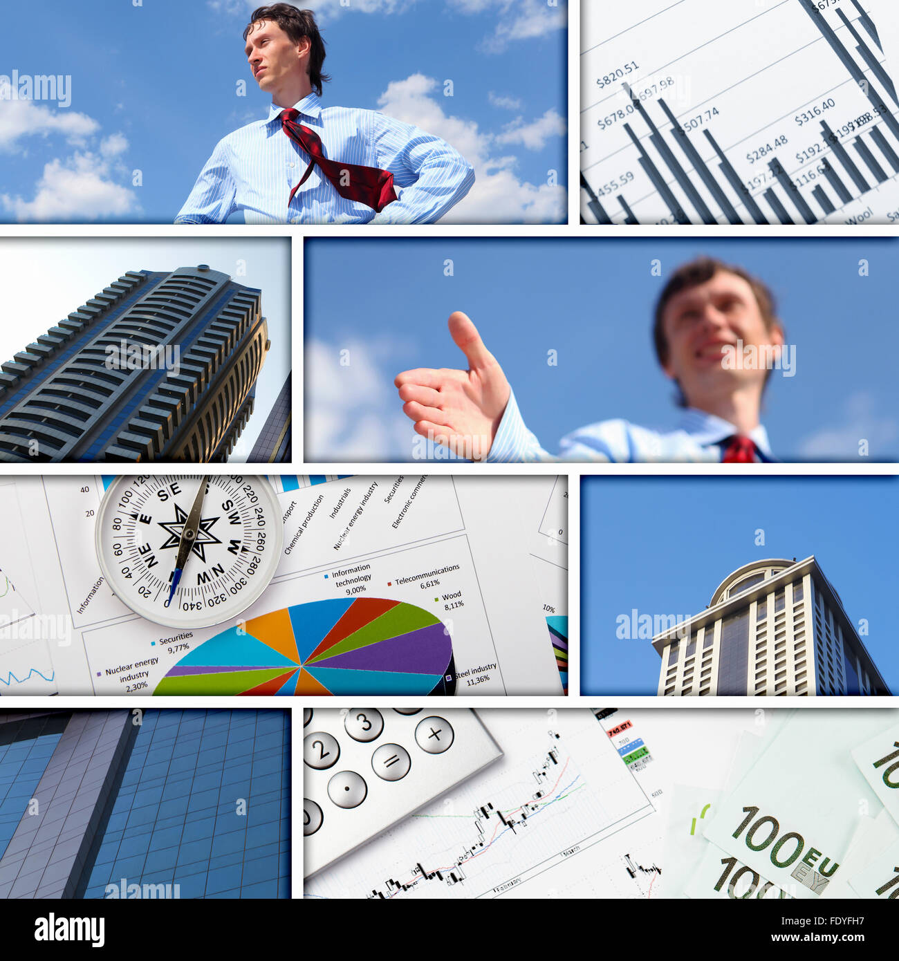Business background collage of some business pictures Stock Photo - Alamy