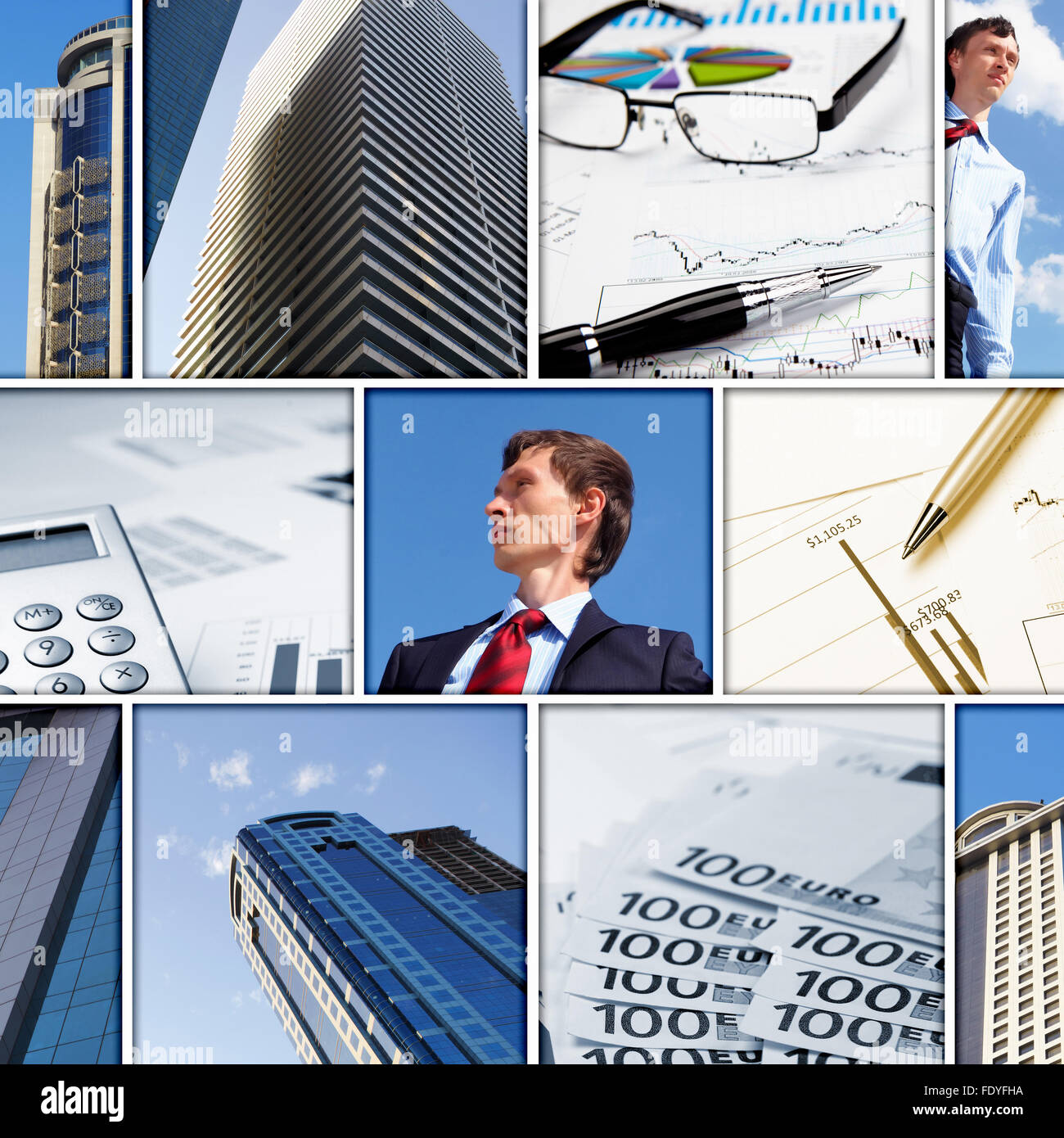 Business background collage of some business pictures Stock Photo - Alamy
