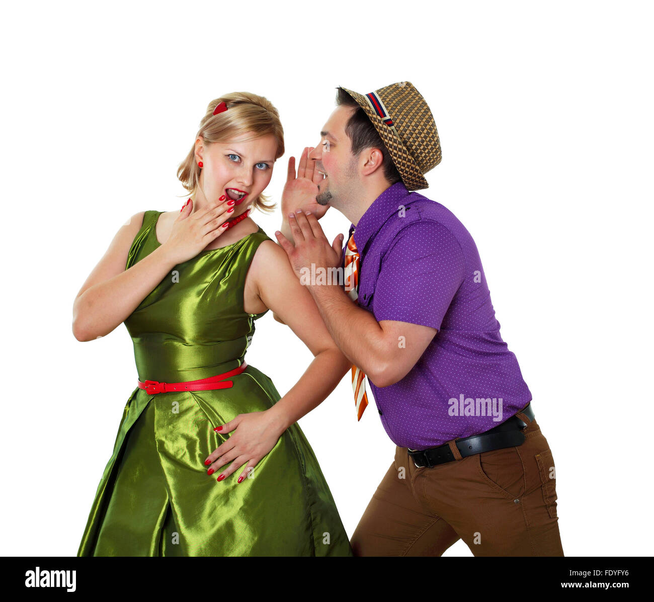 young stylish couple in bright colour wear dancing Stock Photo - Alamy