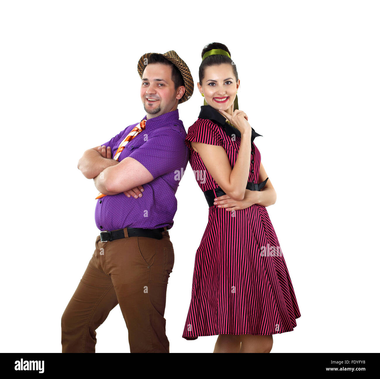 young stylish couple in bright colour wear dancing Stock Photo - Alamy