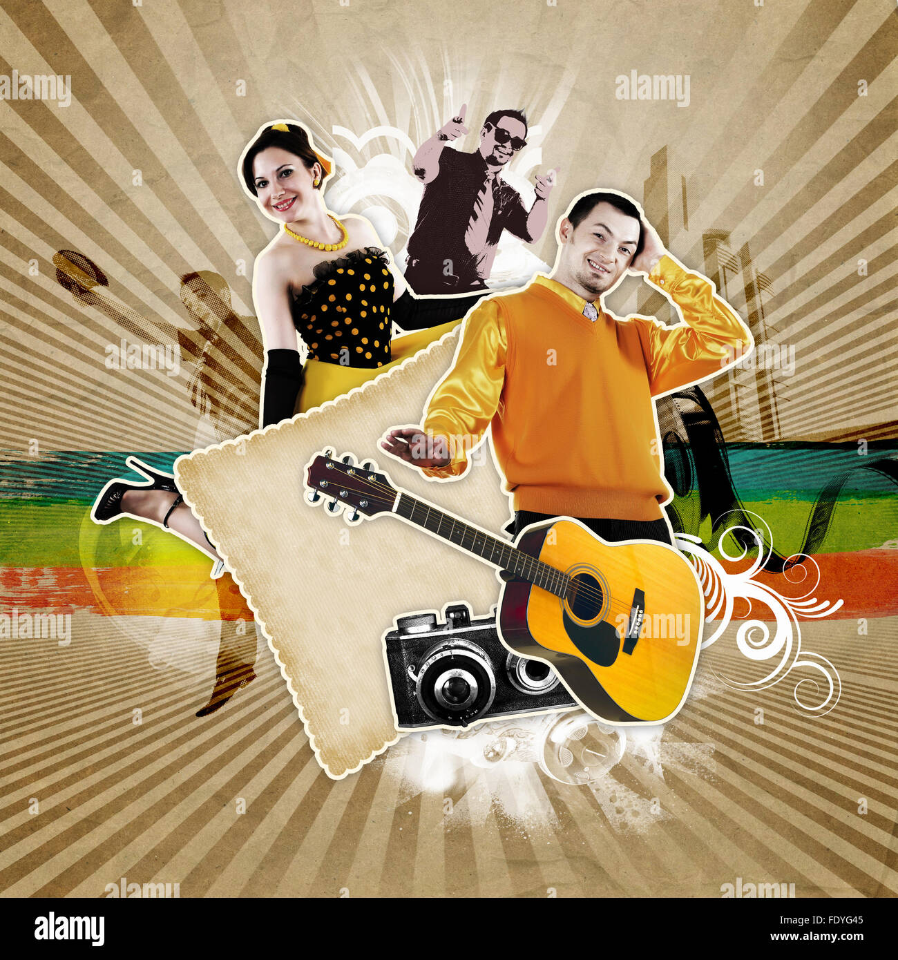 Vintage couple dancing clipart hi-res stock photography and images - Alamy