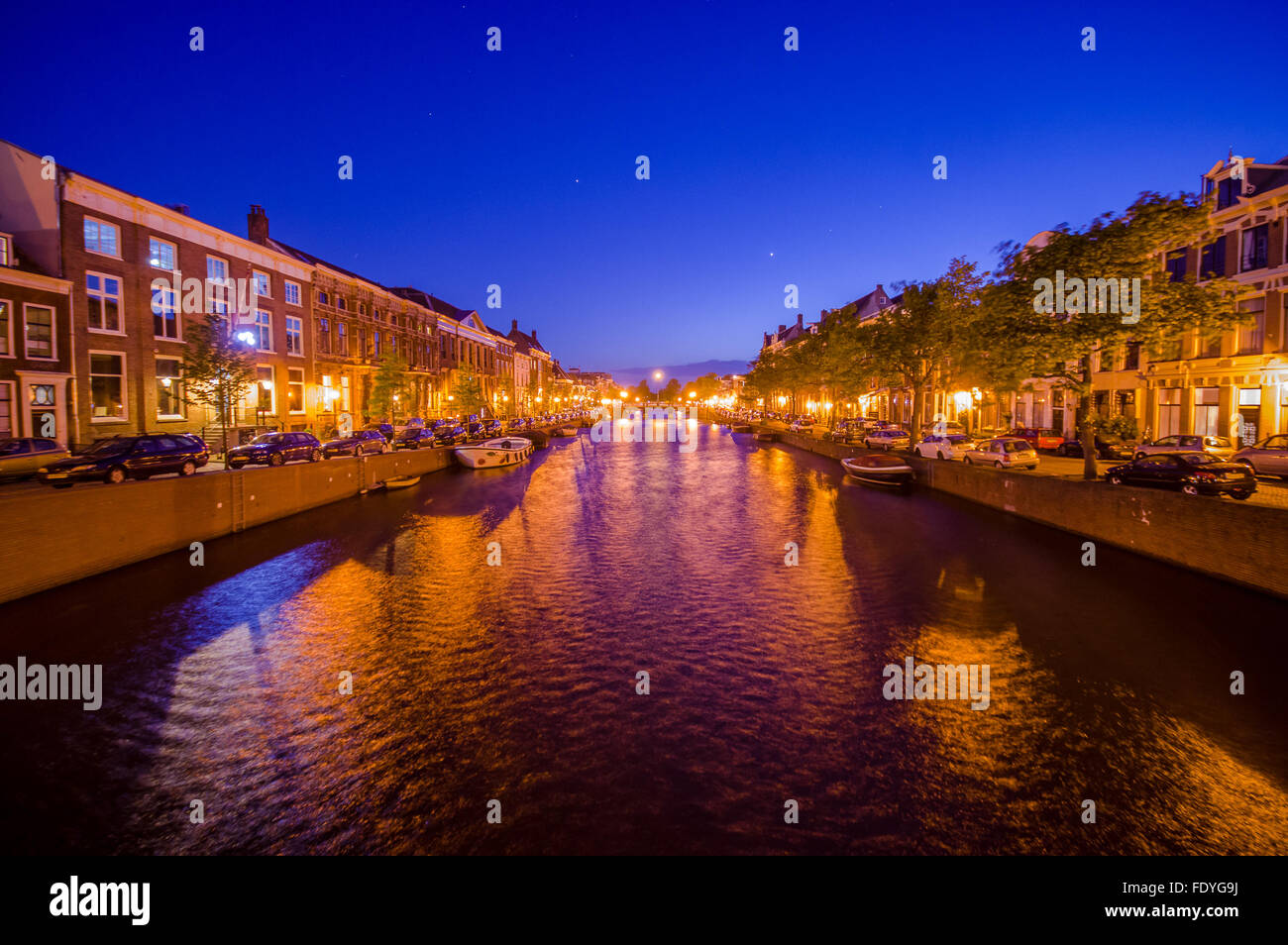 Harlem, Amsterdam, Netherlands - July 14, 2015: River with traditional ...