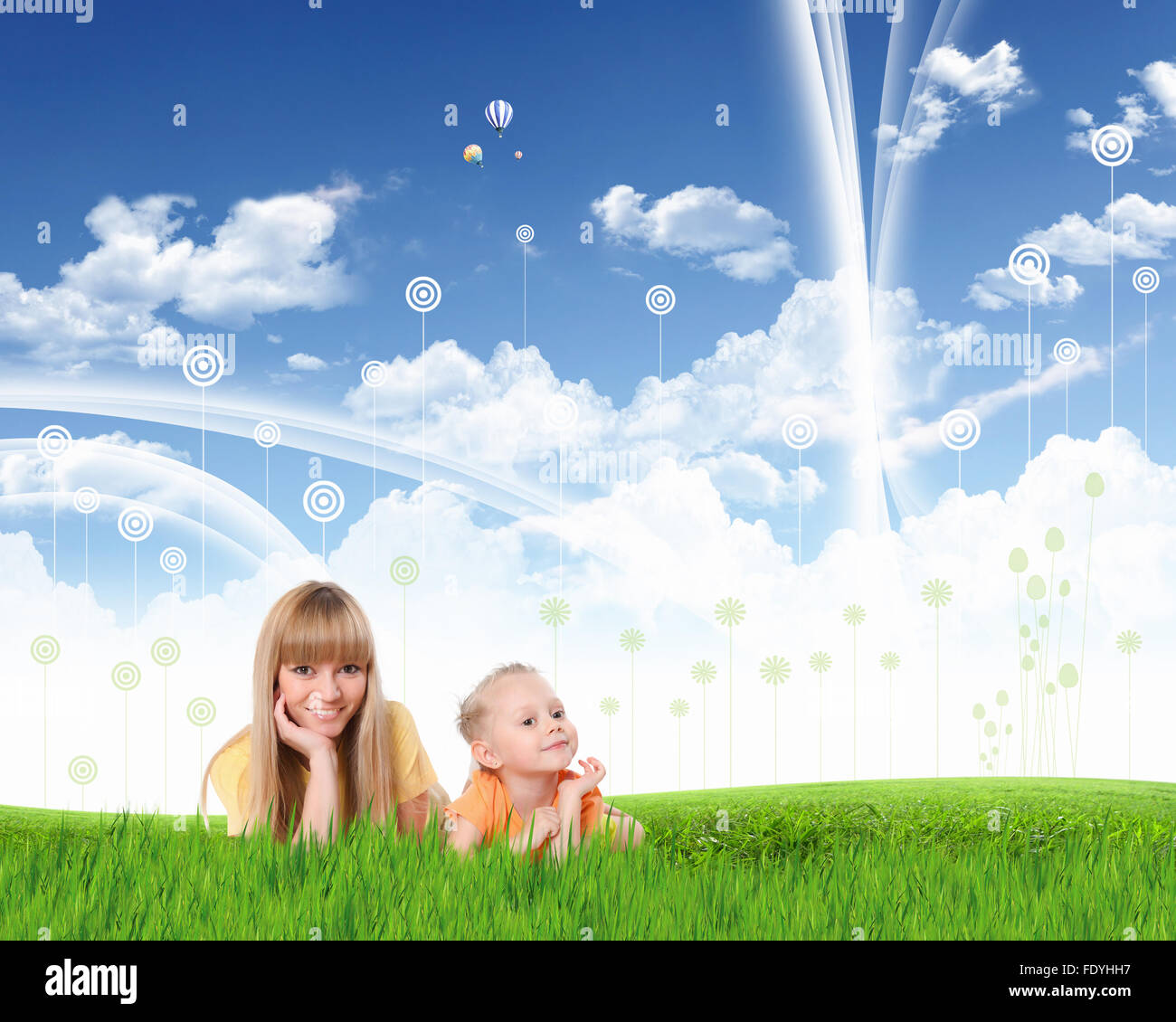 happy family spends time together on nature . Collage Stock Photo - Alamy