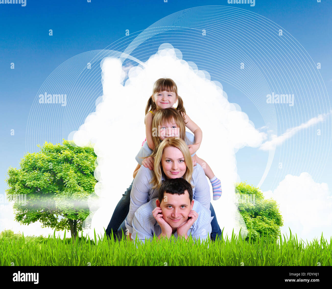 happy family spends time together on nature . Collage Stock Photo - Alamy