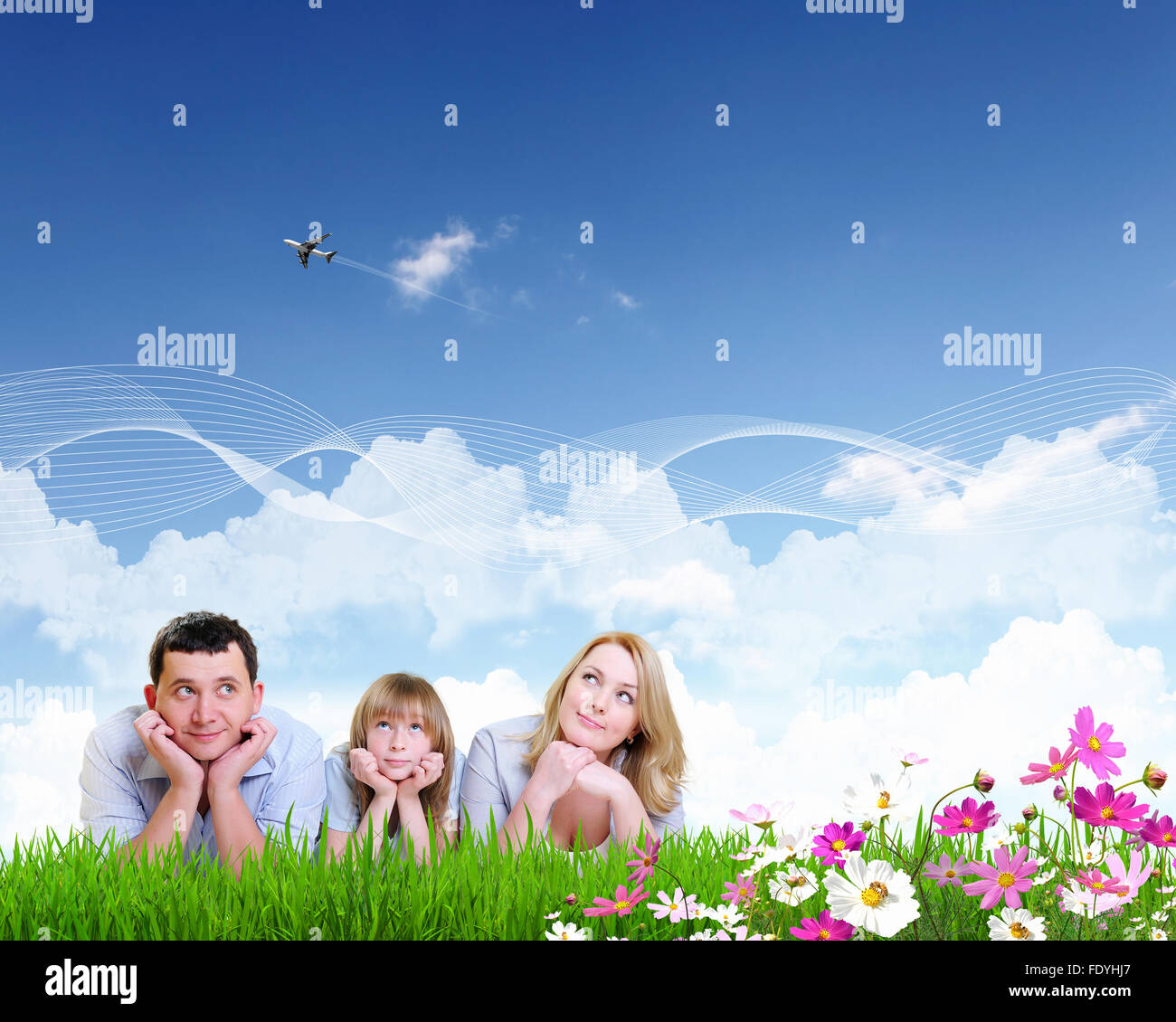 happy family spending time together outdoors. Collage Stock Photo - Alamy