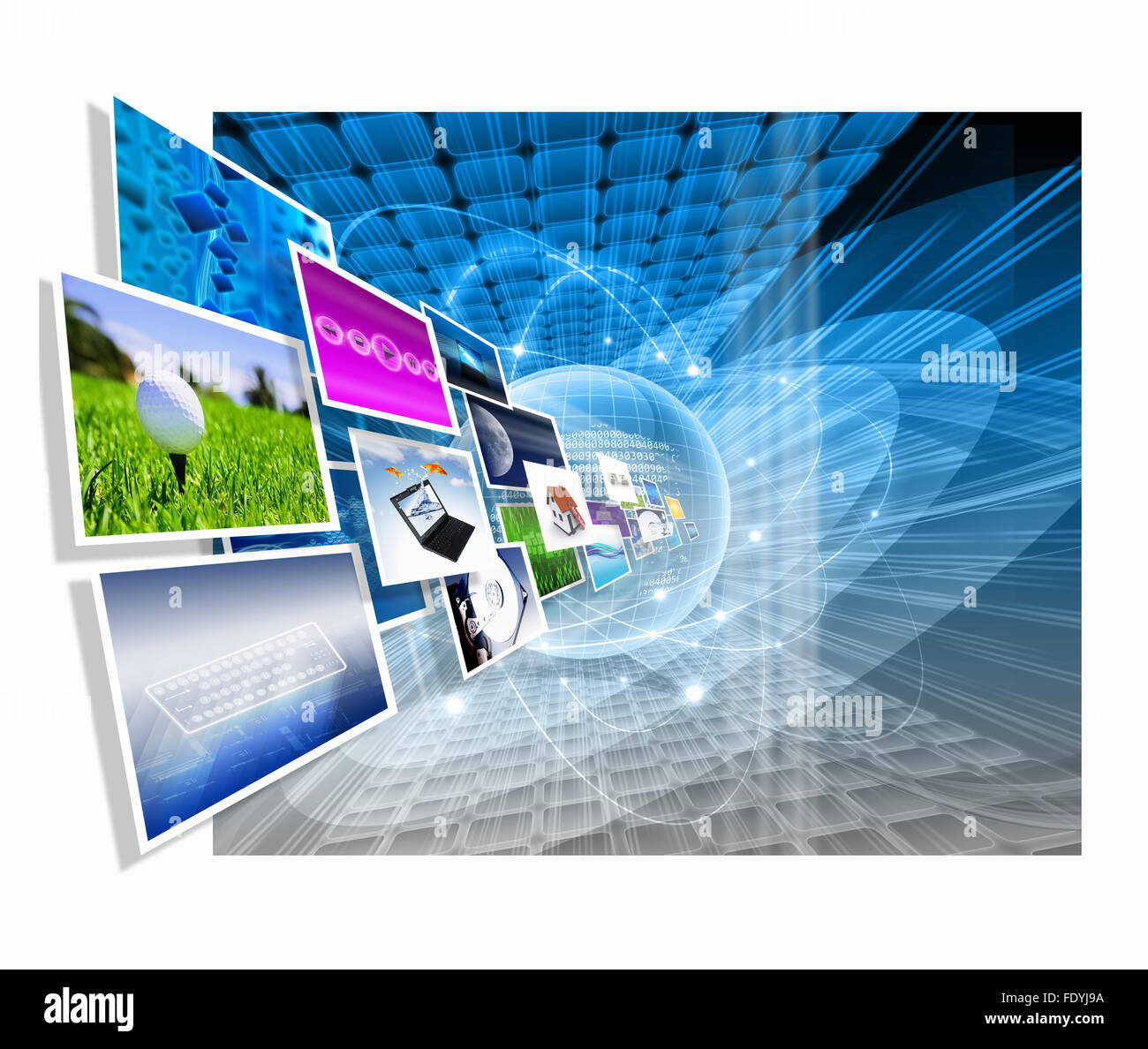 Several images from the current blue background Stock Photo - Alamy