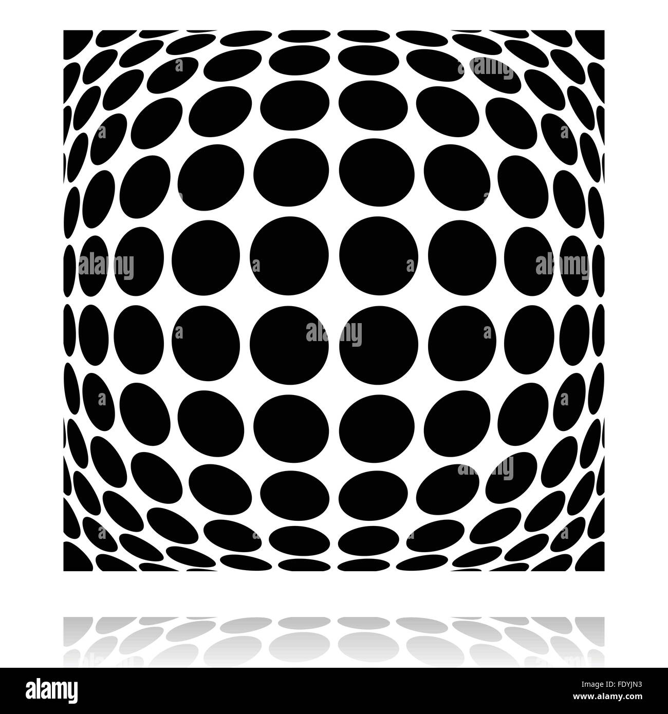 Grid of circles with distortion, deformation effect Stock Vector Image ...
