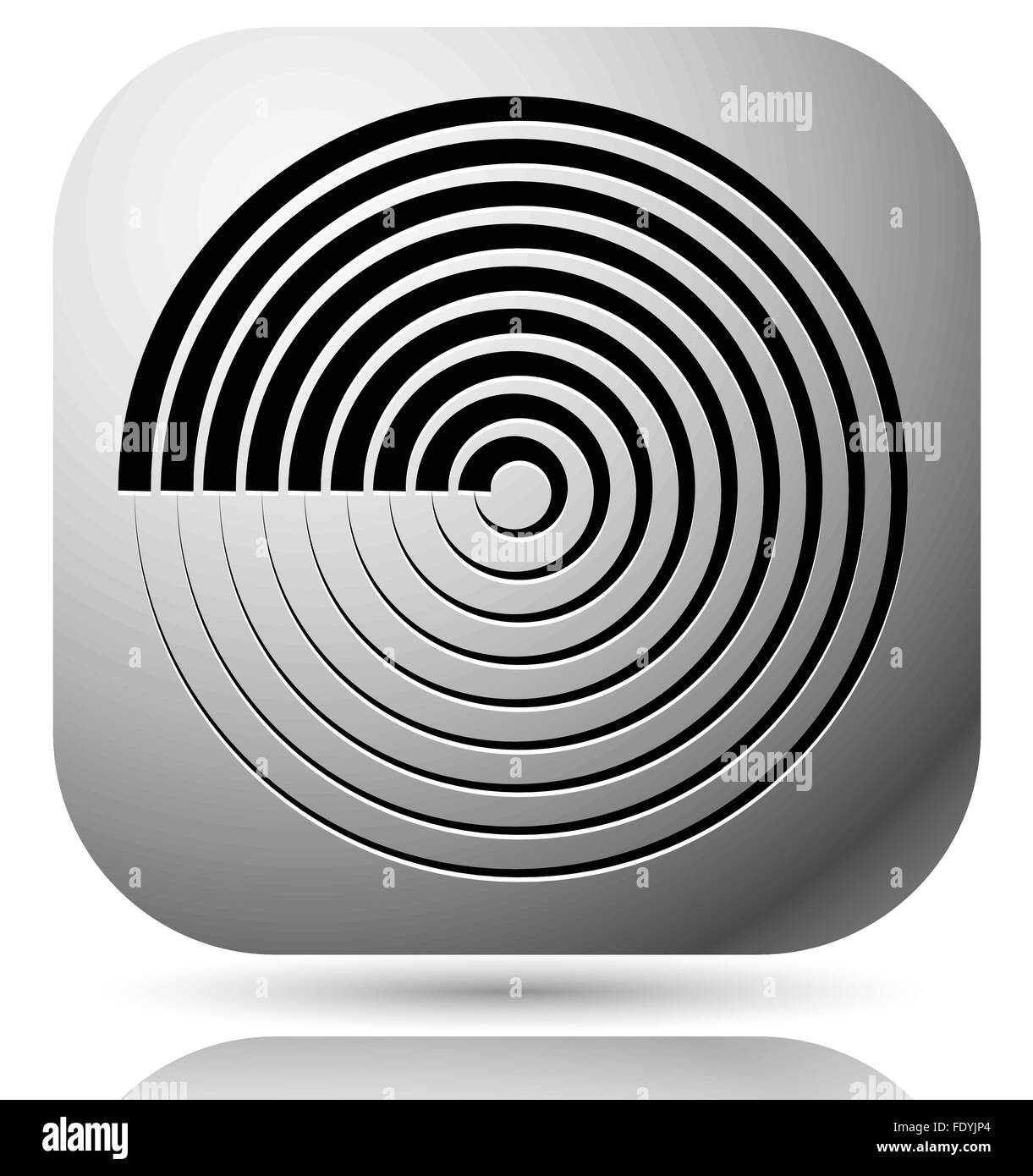 Generic icon with cyclic, circular concentric lines symbol Stock Vector ...