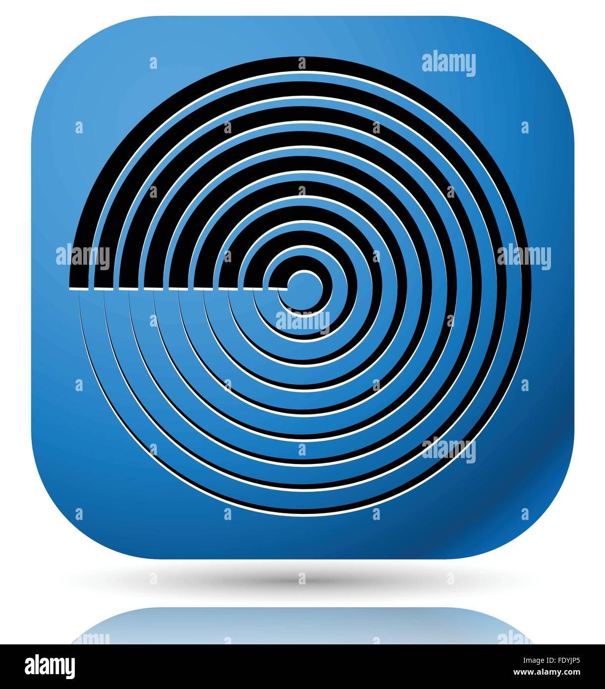 Generic icon with cyclic, circular concentric lines symbol Stock Vector ...