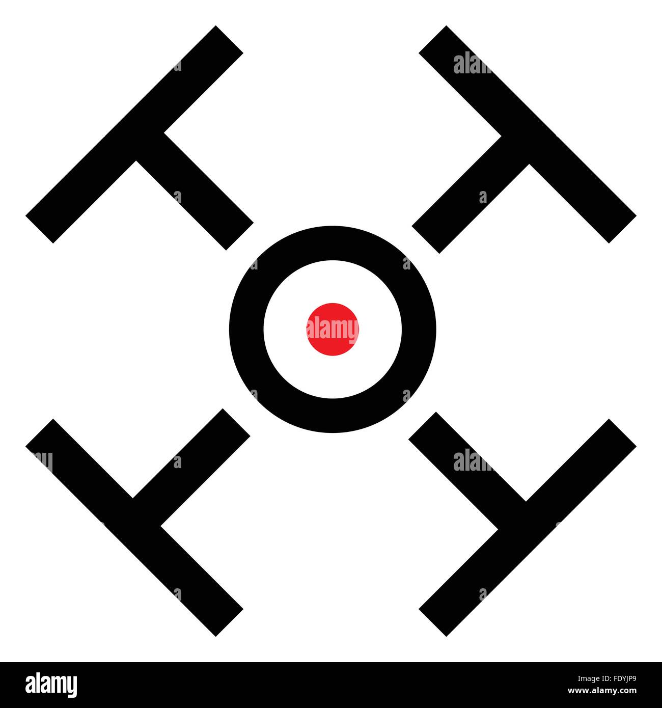 Cross hair, target mark symbol with red dot isolated on white Stock ...