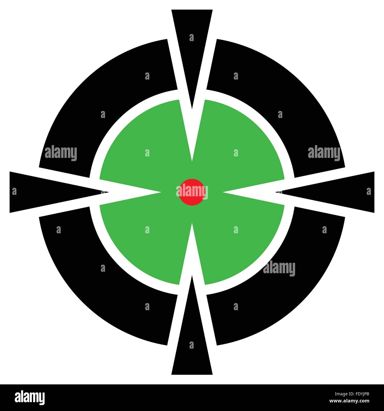 Cross hair, target mark symbol with red dot isolated on white Stock ...